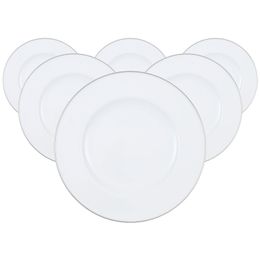 Villeroy & Boch Speiseteller VILLEROY & BOCH "Speiseteller Anmut Platinum No. 1 &oslash; 27,7 cm 6er Set wei&szlig;", wei&szlig;, L:27,7cm, Speiseteller, Speiseteller