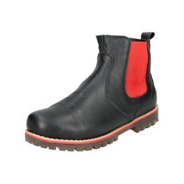 Stiefelette Andrea Conti "Andrea Conti Stiefelette Leder/Textil", Damen, Gr. 37, rot (schwarz, rot), Leder, Textil, Schuhe Stiefelette