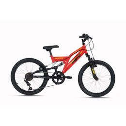 Kinderfahrrad WYLD "WYLD Kinder-Mountainbike Fully 20'' Zodiac 6 G&auml;nge" Gr. 31, rot, schwarz, Fahrr&auml;der, Kinder, 31cm, 20 Zoll (50,80cm) hinten: 20 Zoll (50,80cm)