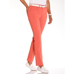 Bequeme Jeans Casual Looks, Damen, Gr. 20, Kurzgr&ouml;&szlig;en, orange (koralle), 96% Baumwolle, 4% Elasthan, unifarben, lang, Jeans