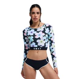 Shirttop Roxy "Roxy Active", Damen, Gr. L, anthrazit im fleur real, Obermaterial: 75% Nylon, 25% Elasthan;, Tops Shirttop