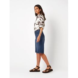 Jeansbermudas Toni, Damen, Gr. 46, N-Gr, mid blau authentic, Denim/Jeans, Obermaterial: 66% Baumwolle, 20% Polyester, 12% Lyocell, 2% Elasthan, regular fit knieumspielend, Jeans, aus softem Sommer-Denim