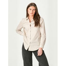 Blusentop TEESHOPPEN "TEESHOPPEN Shirt Ida", Damen, Gr. S, beige, Obermaterial: 97% Baumwolle, 3% Elasthan, Blusen Blusentop