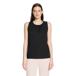 BETTY & CO T-Shirt BETTY & CO "Damen mit Webbesatz", Damen, Gr. L, schwarz, Obermaterial: 95% Viskose, 5% Elasthan, figurumspielend normal, Rundhals, Shirts T-Shirt, Materialmix