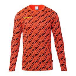 Torwarttrikot Uhlsport "Torwartbekleidung Progressive Kids", Jungen, Gr. 128, rot (fluo rot, schwarz, fluo gel), Obermaterial: 100% Polyester Pol. recyc.., Trikots