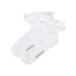 Socken Dr. Martens "Frill", Damen, Gr. 42-48, wei&szlig;, Obermaterial: 40% Baumwolle, 38% Polyester, 21% Polyamid, 1% Elasthan, Socken Socken, S&uuml;&szlig;er Socken mit gro&szlig;er Satin-R&uuml;sche