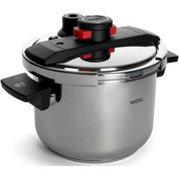 Schnellkochtopf Woll "Pressure Pro", schwarz (edelstahlfarben, schwarz), H:17,5cm &Oslash;:22cm, T&ouml;pfe, Schnellkochtopf, Dampfkochtopf, &Oslash; 22 cm, Induktion, Made in Germany