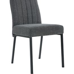 4-Fu&szlig;stuhl Hela "CATANIA", anthrazit, schwarz, anthrazit, B:44cm H:95cm T:63,5cm, Metall, Polyester, Stoff, St&uuml;hle, 4-Fu&szlig;, Federkorb, Vierkantrohrgestell, 140kg belastbar