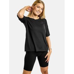 Blusentop LIBERT&Eacute; ESSENTIEL "Libert&eacute; Essentiel Shirt ALMA", Damen, Gr. L/XL, schwarz, Obermaterial: 90% Polyester, 10% Elasthan, Blusen Blusentop