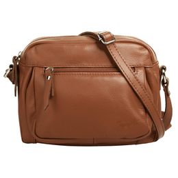 Umh&auml;ngetasche Samantha Look, Damen, Gr. B/H/T: 23cm x 18cm x 5cm onesize, braun (cognac), Leder, unifarben, Taschen Umh&auml;ngetasche, echt Leder