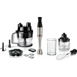 Bosch Stabmixer "ErgoMaster Serie 6 MSM6M8X1, 4 Klingen, Mixfu&szlig; Edelstahl, schwarz", schwarz (edelstahl, schwarz), B:6cm H:39,5cm T:7,8cm, Mixer, W&uuml;rfelschneider, Zerkleinerer, Schneebesen, 10 J Motorgarantie