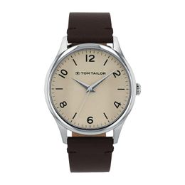 Quarzuhr Tom Tailor, braun, Armbanduhren, Herren, Quarzuhr, Armbanduhr, Herrenuhr, Lederarmband, analog