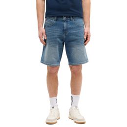 Slim-fit-Jeans Mustang "Herren Style Springfield Shorts", Herren, Gr. 31, 583 mittelblau, Denim/Jeans, 83% Baumwolle, 16% Polyester, 1% Elasthan, unifarben, slim fit, Jeans Slim-fit-Jeans