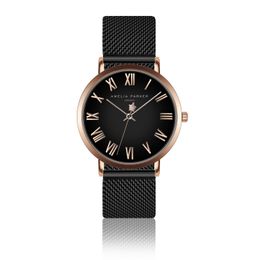 Quarzuhr AMELIA PARKER "AB6-B048B", rosa (schwarz), Armbanduhren, Damen, Quarzuhr
