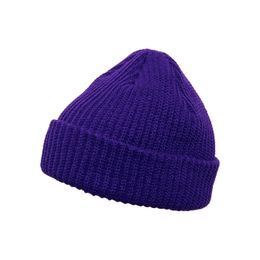 Beanie Flexfit "Flexfit Unisex Rib Beanie", Herren, Gr. onesize, lila, Kunstfaser, M&uuml;tzen Beanie