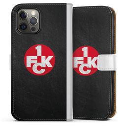 DeinDesign iPhone 12 Pro Max Handy Klapph&uuml;lle Handyh&uuml;lle aus Kunst Leder wei&szlig; Flip Case 1. Fc Kaiserslautern Official Licensed Product 1. Fck Sideflip mit Lasche