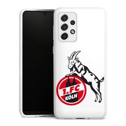 DeinDesign Galaxy A33 5G Handy Silikon H&uuml;lle Case wei&szlig; Handyh&uuml;lle Official Licensed Product 1. Fc K&ouml;ln Coat Of Arms Silikon Case