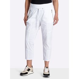 sheego Gro&szlig;e Gr&ouml;&szlig;en 7/8-Hose mit Rei&szlig;verschluss-Taschen, wei&szlig;, Gr&ouml;&szlig;e 50 - Damen