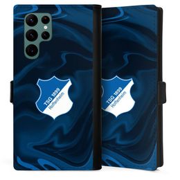DeinDesign Galaxy S22 Ultra Handy Klapph&uuml;lle Handyh&uuml;lle aus Kunst Leder schwarz Flip Case Official Licensed Product Jersey Tsg 1899 Hoffenheim Sideflip mit 
