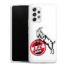 DeinDesign Galaxy A53 5G Handy Silikon H&uuml;lle Case wei&szlig; Handyh&uuml;lle Official Licensed Product 1. Fc K&ouml;ln Coat Of Arms Silikon Case