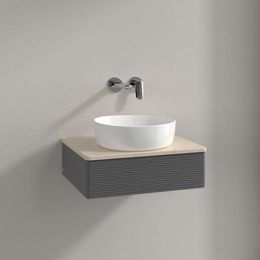 Villeroy & Boch Villeroy und Boch Antao Waschtisch-Unterschrank K07113GK 60x19x50cm, Waschbeckenplattenfarbe botticino, anthracite matt lacquer
