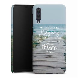 DeinDesign Galaxy A50 Handy Premium Case Smartphone Handyh&uuml;lle Schutzh&uuml;lle matt Spruch Beach Statement Premium Case