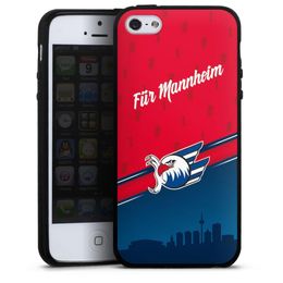DeinDesign iPhone SE (2016-2019) Handy Silikon H&uuml;lle Case schwarz Handyh&uuml;lle Sports Adler Mannheim Logo