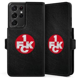 DeinDesign Galaxy S21 Ultra 5G Handy Klapph&uuml;lle Handyh&uuml;lle aus Kunst Leder schwarz Flip Case 1. Fc Kaiserslautern Official Licensed Product 1. Fck Sideflip mit 