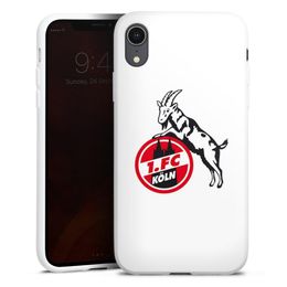 DeinDesign iPhone Xr Handy Silikon H&uuml;lle Case wei&szlig; Handyh&uuml;lle Official Licensed Product Coat Of Arms 1. Fc K&ouml;ln Silikon Case