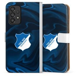 DeinDesign Galaxy A33 5G Handy Klapph&uuml;lle Handyh&uuml;lle aus Kunst Leder wei&szlig; Flip Case Tsg 1899 Hoffenheim Official Licensed Product Jersey Sideflip mit Lasche
