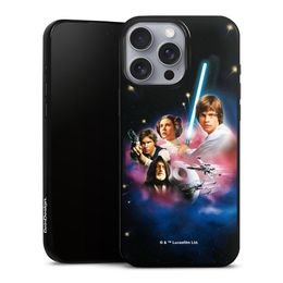 DeinDesign iPhone 16 Pro Max Handy Slim Case extra d&uuml;nn Silikon Handyh&uuml;lle schwarz H&uuml;lle Star Wars Lightsaber Merchandise Silikon Slim Case