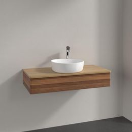 Villeroy & Boch Villeroy und Boch Antao Waschtisch-Unterschrank K09051HM 100x19x50cm, Hahnloch, Waschbeckenplattenfarbe honey oak, warm walnut
