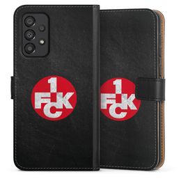 DeinDesign Galaxy A33 5G Handy Klapph&uuml;lle Handyh&uuml;lle aus Kunst Leder schwarz Flip Case Official Licensed Product 1. Fc Kaiserslautern 1. Fck Sideflip mit langer 