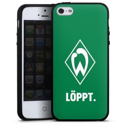 DeinDesign iPhone SE (2016-2019) Handy Silikon H&uuml;lle Case schwarz Handyh&uuml;lle Official Licensed Product Statement Sv Werder Bremen