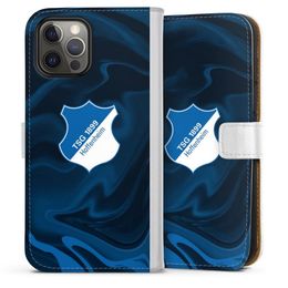DeinDesign iPhone 12 Pro Max Handy Klapph&uuml;lle Handyh&uuml;lle aus Kunst Leder wei&szlig; Flip Case Official Licensed Product Jersey Tsg 1899 Hoffenheim Sideflip mit Lasche