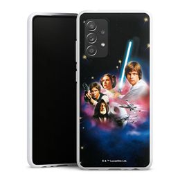 DeinDesign Galaxy A52 Handy Silikon H&uuml;lle Case wei&szlig; Handyh&uuml;lle Star Wars Lightsaber Merchandise Silikon Case