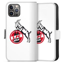 DeinDesign iPhone 12 Pro Handy Klapph&uuml;lle Handyh&uuml;lle aus Kunst Leder wei&szlig; Flip Case Official Licensed Product Coat Of Arms 1. Fc K&ouml;ln Sideflip mit Lasche