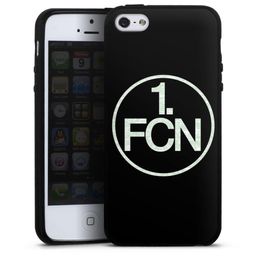 DeinDesign iPhone SE (2016-2019) Handy Silikon H&uuml;lle Case schwarz Handyh&uuml;lle 1. Fc N&uuml;rnberg Logo 1. Fcn