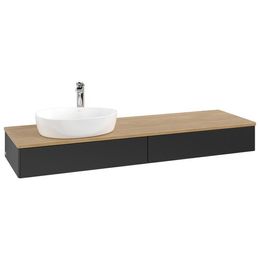 Villeroy & Boch Villeroy und Boch Antao Waschtisch-Unterschrank K15051PD 160x19x50cm, Hahnlochbohrung, Waschbeckenplattenfarbe honey oak, black matt lacquer