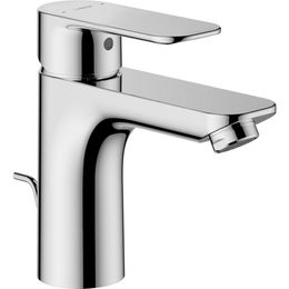 Hansa HansaBASIC XL Waschtischarmatur 55502243 Metall-Ablaufgarnitur, flexible Druckschl&auml;uche, Ausladung 112mm, chrom
