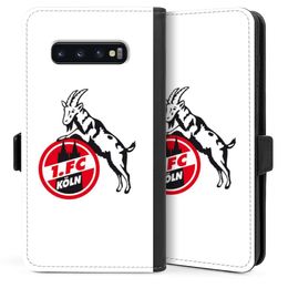 DeinDesign Galaxy S10 Plus Handy Klapph&uuml;lle Handyh&uuml;lle aus Kunst Leder schwarz Flip Case Official Licensed Product Coat Of Arms 1. Fc K&ouml;ln Sideflip mit Lasche