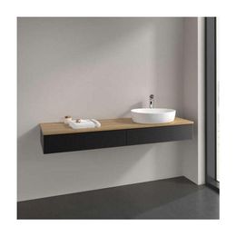 Villeroy & Boch Villeroy und Boch Antao Waschtisch-Unterschrank K16151PD 160x19x50cm, Hahnlochbohrung, Waschbeckenplattenfarbe honey oak, black matt lacquer