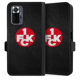 DeinDesign Xiaomi Redmi Note 10 Pro Handy Klapph&uuml;lle Handyh&uuml;lle aus Kunst Leder schwarz Flip Case 1. Fc Kaiserslautern Official Licensed Product 1. Fck Sideflip 
