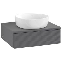 Villeroy & Boch Villeroy und Boch Antao Waschtisch-Unterschrank K07150GK 60x19x50cm, Hahnloch, Waschbeckenplattenfarbe Lack, anthracite matt lacquer