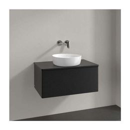 Villeroy & Boch Villeroy und Boch Antao Waschtisch-Unterschrank K30110PD 80x36x50cm, Waschbeckenplattenfarbe Lack, black matt lacquer