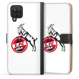 DeinDesign Galaxy A12 Handy Klapph&uuml;lle Handyh&uuml;lle aus Kunst Leder schwarz Flip Case Official Licensed Product Coat Of Arms 1. Fc K&ouml;ln Sideflip mit langer Lasche