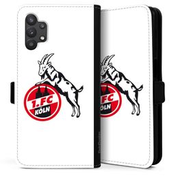 DeinDesign Galaxy A32 5G Handy Klapph&uuml;lle Handyh&uuml;lle aus Kunst Leder schwarz Flip Case Official Licensed Product 1. Fc K&ouml;ln Coat Of Arms Sideflip mit langer 