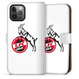 DeinDesign iPhone 12 Pro Max Handy Klapph&uuml;lle Handyh&uuml;lle aus Kunst Leder wei&szlig; Flip Case Official Licensed Product Coat Of Arms 1. Fc K&ouml;ln Sideflip mit Lasche