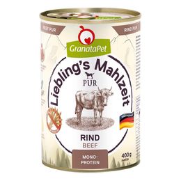 Granatapet Liebling&rsquo;s Mahlzeit Rind PUR Hunde-Nassfutter getreidefrei 6x400g