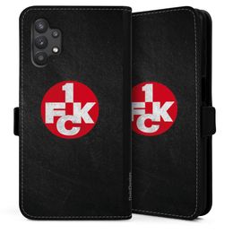 DeinDesign Galaxy A32 5G Handy Klapph&uuml;lle Handyh&uuml;lle aus Kunst Leder schwarz Flip Case Official Licensed Product 1. Fc Kaiserslautern 1. Fck Sideflip mit langer 